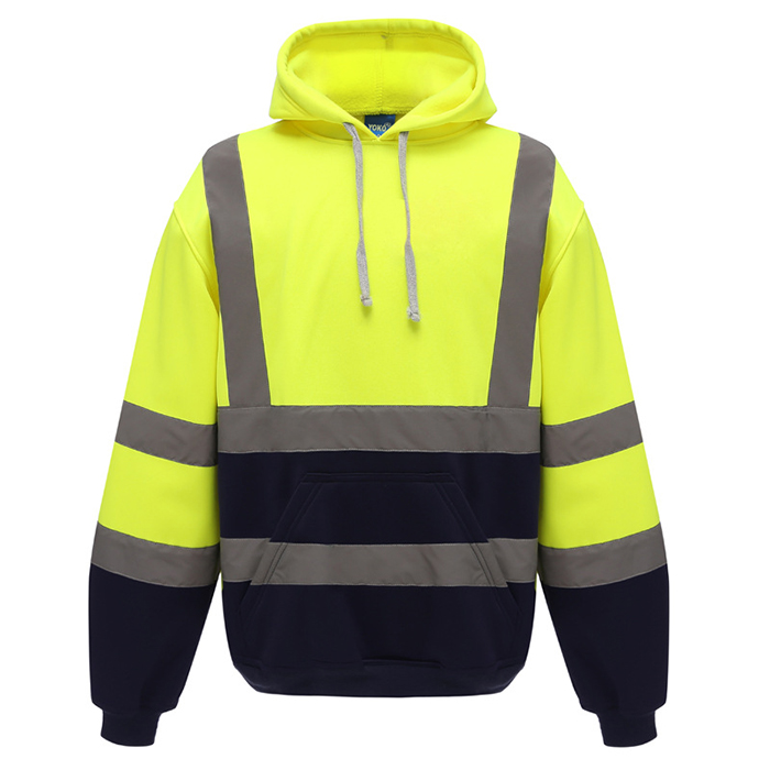 Safety unisex adult Hoodie Hi Vis Lime Safety Pullover Sweatshirt with ...